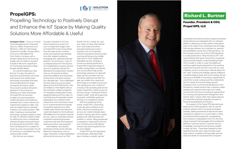 Propel GPS featured in Enterprise Tech Success magazine for 2021 Top ...