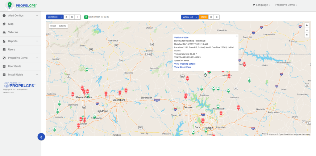Vehicle Status on Map